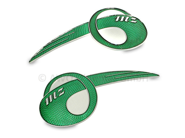 Satz - Plakette / Emblem "MZ" Aluminium (2 teilig) MZ RT, ES